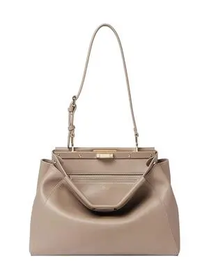 Fendi My Peekaboo Medium Dove Gray Leather Bag [gray]